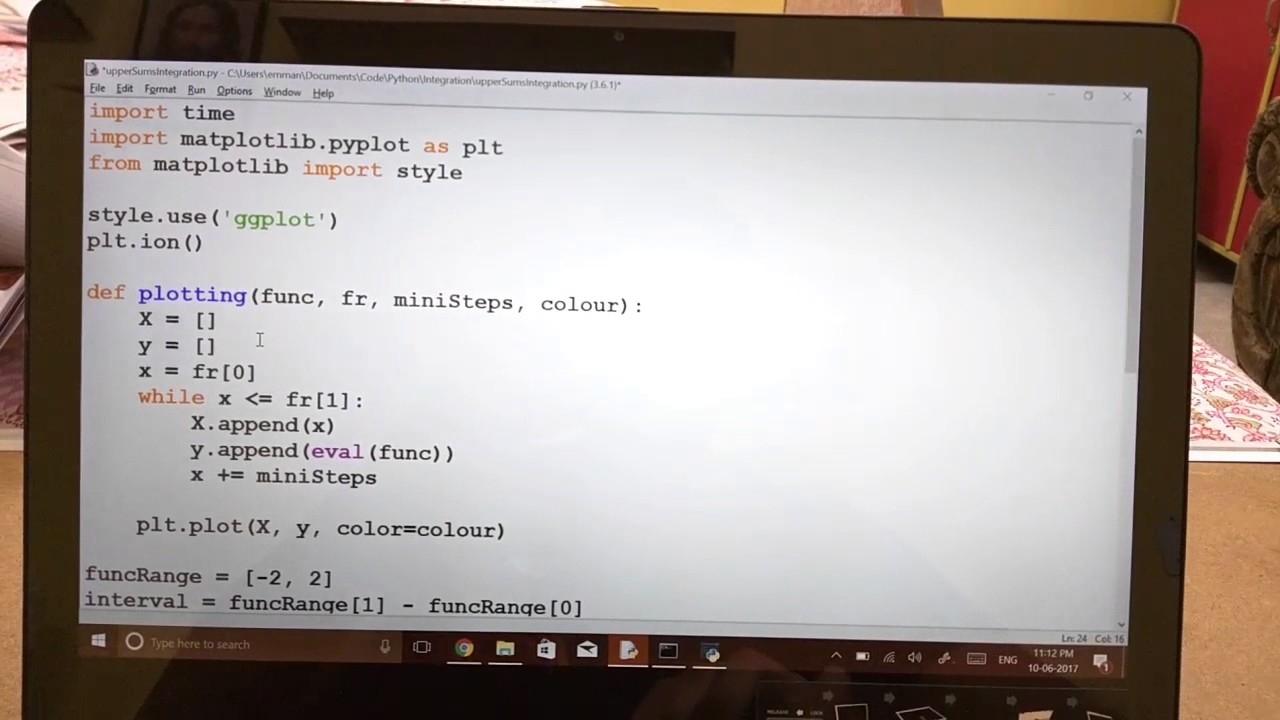 Integration visualized with Python