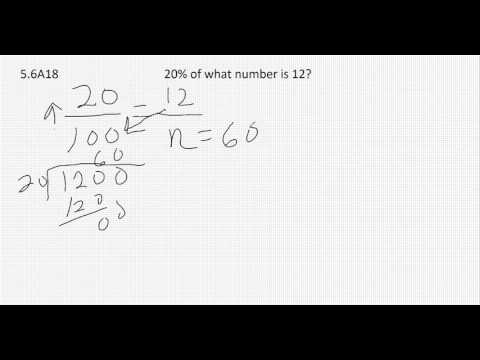 5.6A18 20% of What Number is Twelve