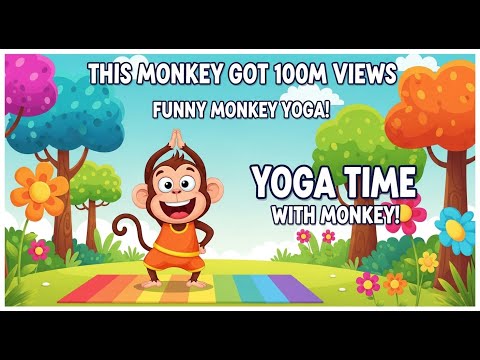 Funny Monkey Yoga Compilation | Cute Cartoon Monkey Yoga Adventures for Kids