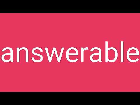 Answerable Definition & Meaning