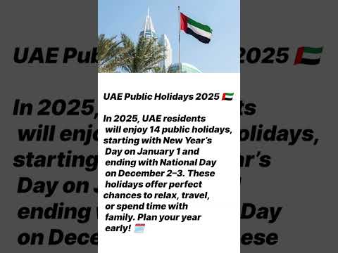UAE Public Holidays 2025 🇦🇪 | 14 Days Off? Plan Now! 📅✨#shorts