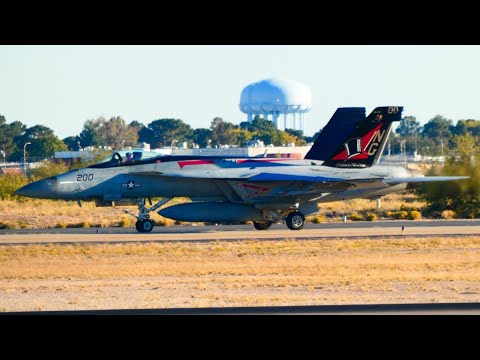 (4k) El Paso International Airport Sunset Planespotting | Nov 6, 2022 | F18, 737, E175...