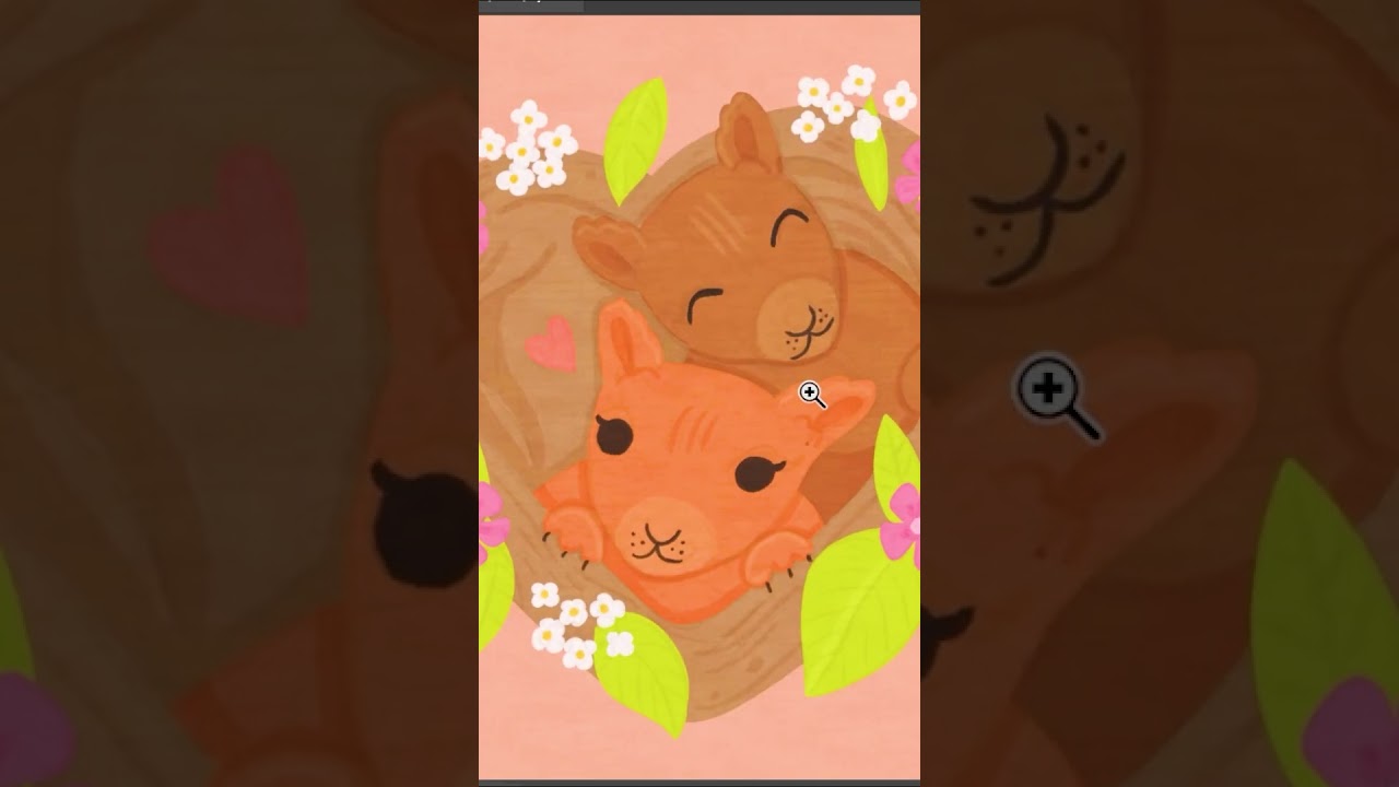 Cute Squirrels Spring Illustration #speedart