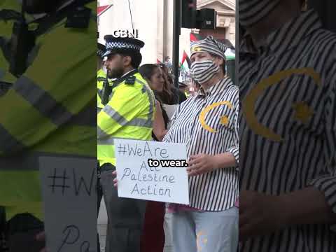 SHOCKING FOOTAGE shows Palestine Action activist dressed up as Nazi concentration camp victim