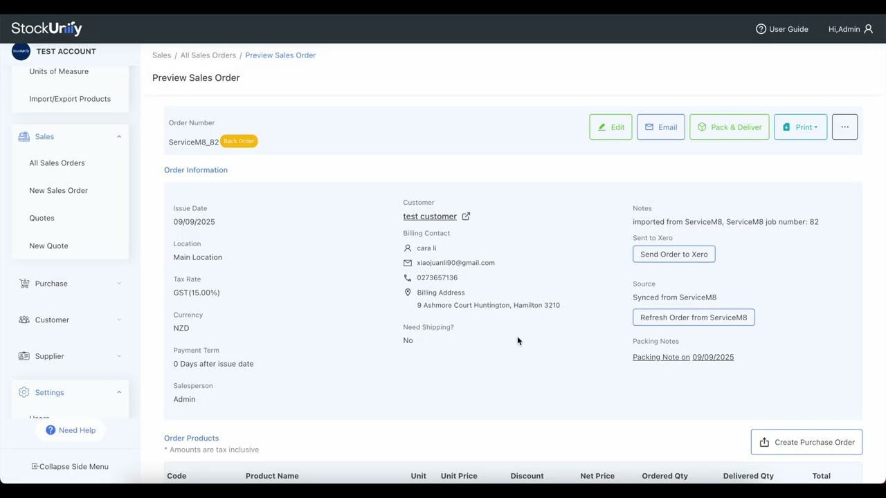 An inventory management software for ServiceM8
