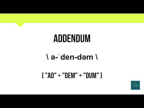 How To Pronounce Addendum | Meaning | Pronunciation