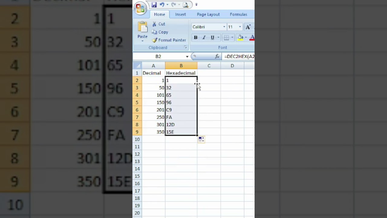 Convert Decimal Number To Hexadecimal | DEC2HEX function In Excel
