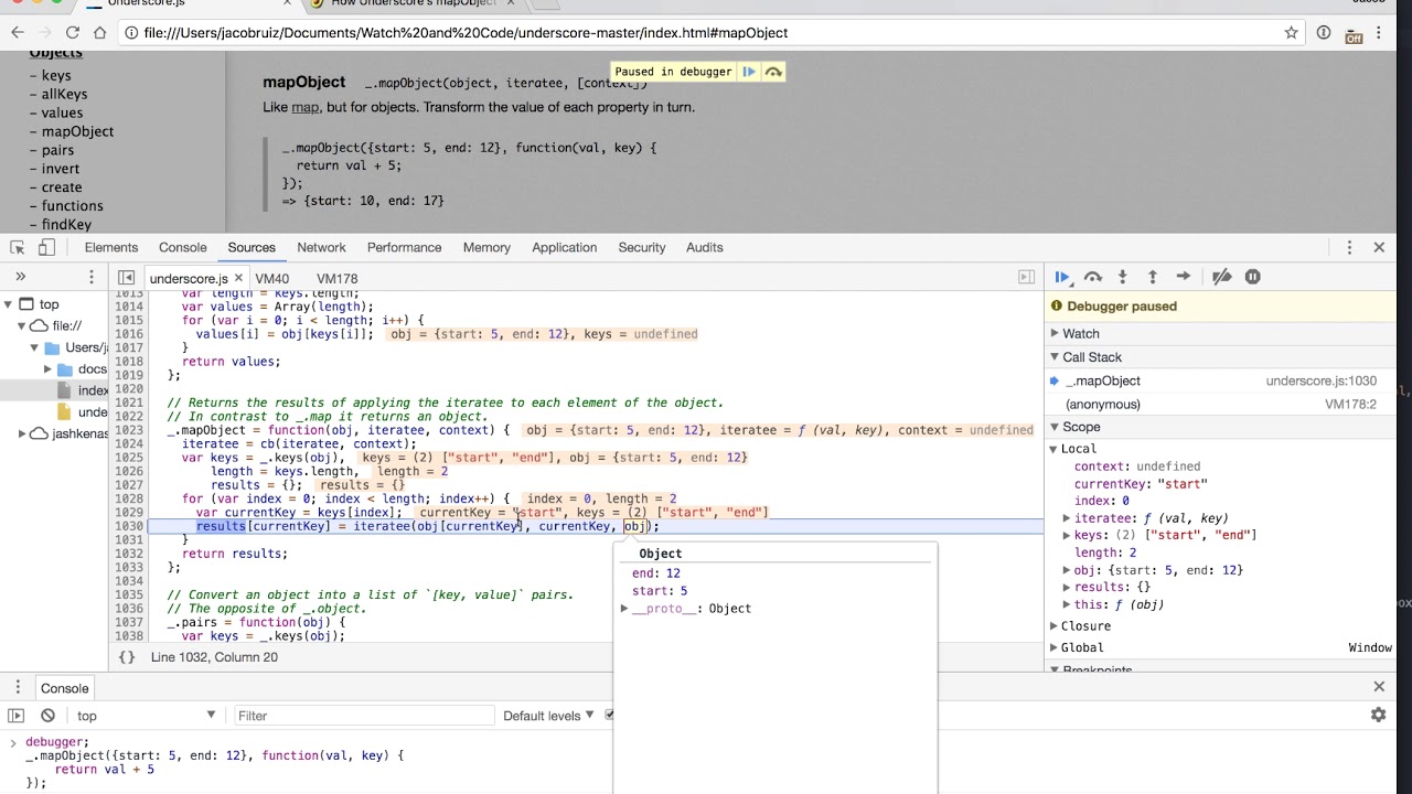 Underscore.js mapObject Demo