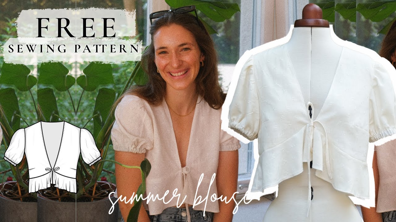 DIY summer blouse 2025 to tie - sew it yourself - Beginner friendly