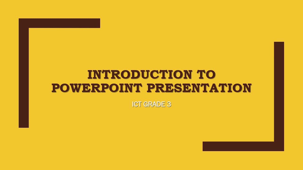 Introduction to Microsoft PowerPoint Grade 3