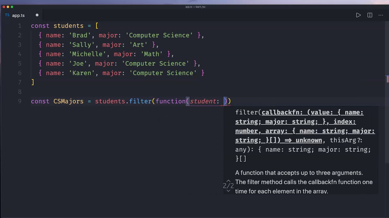 ES6 TypeScript #3 Filter Method