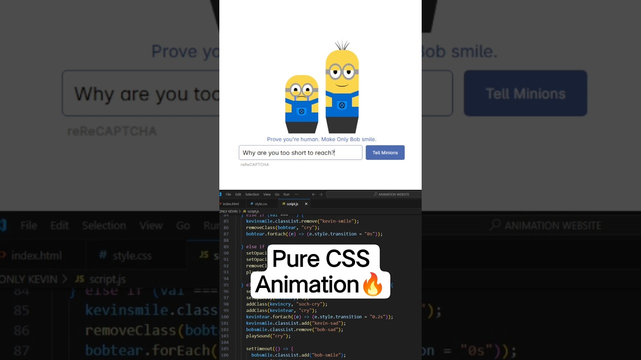Make Bob Smile CAPTCHA CSS Animation