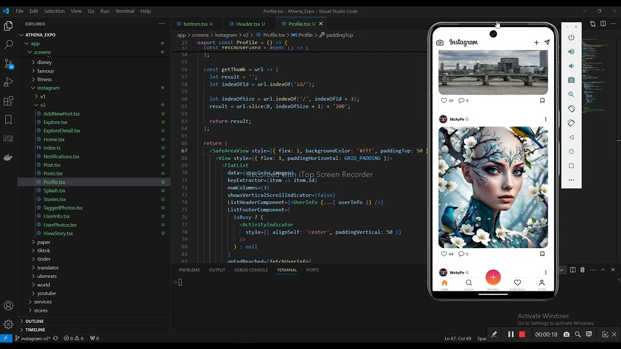 React Native Instagram Clone Version 2 0