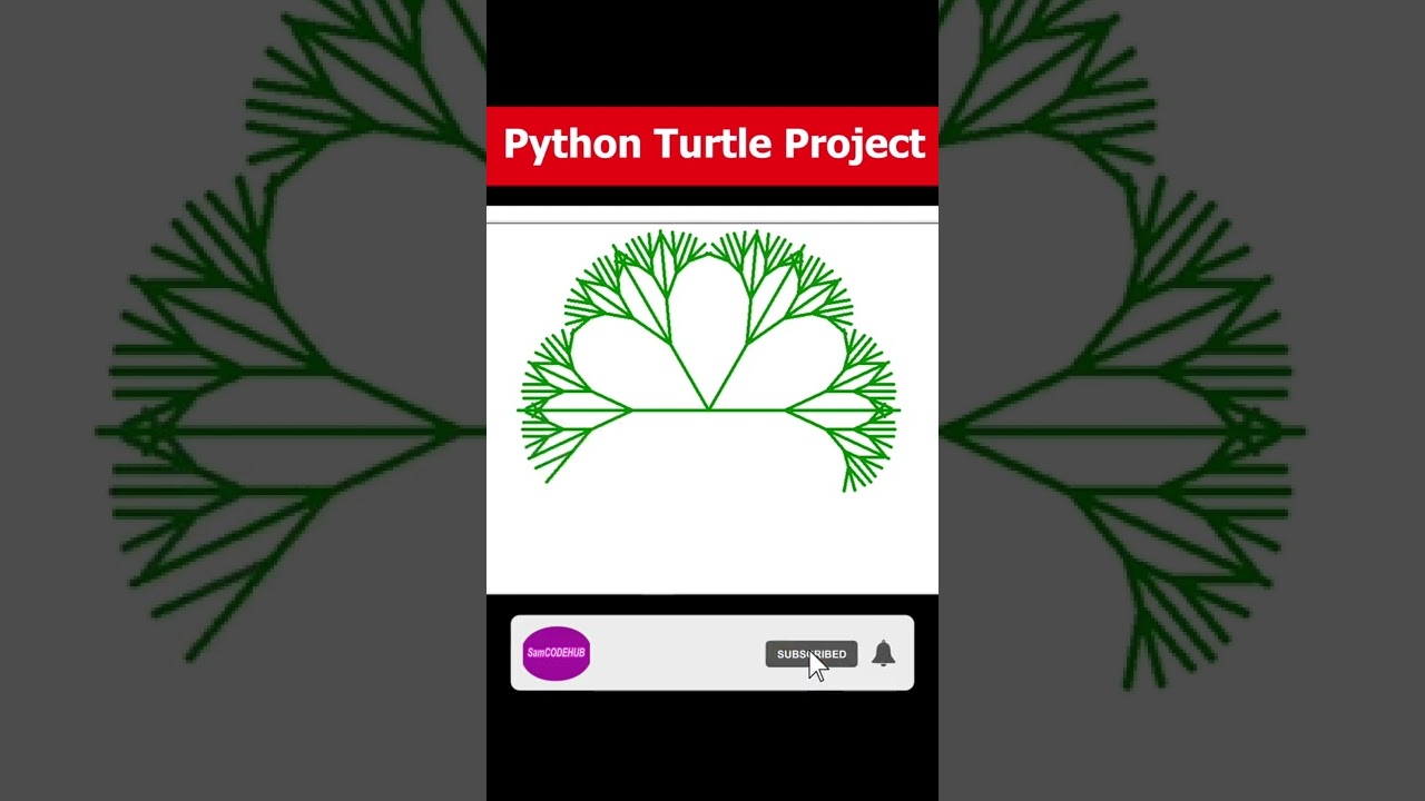 Drawing a green bunch in python turtle graphic