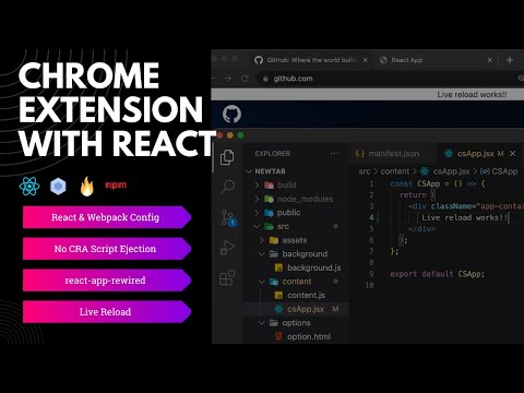 Chrome Extension(manifest v3) using CRA(no cra script ejection) & react-app-rewired with Live Reload