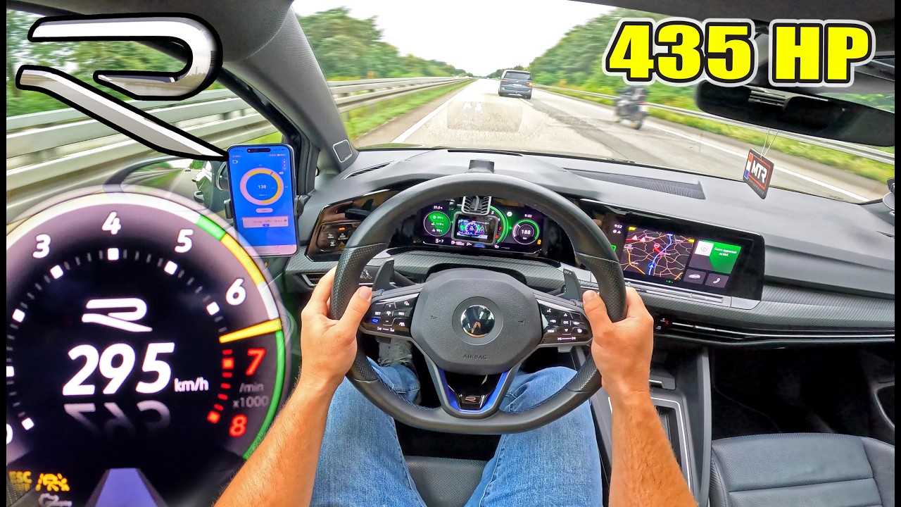 435HP VW GOLF R MK8 // 295KM/H on AUTOBAHN