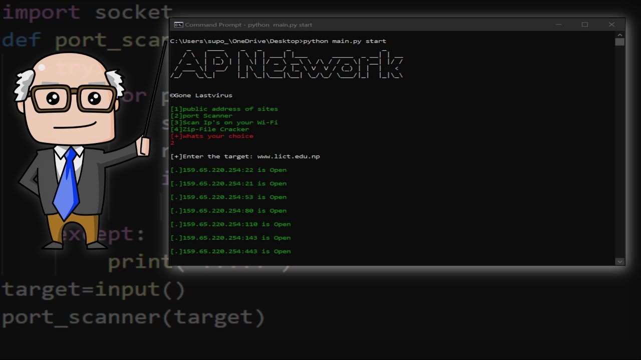 How to Make a Port Scanner in Python using Socket Library || #Learn_python