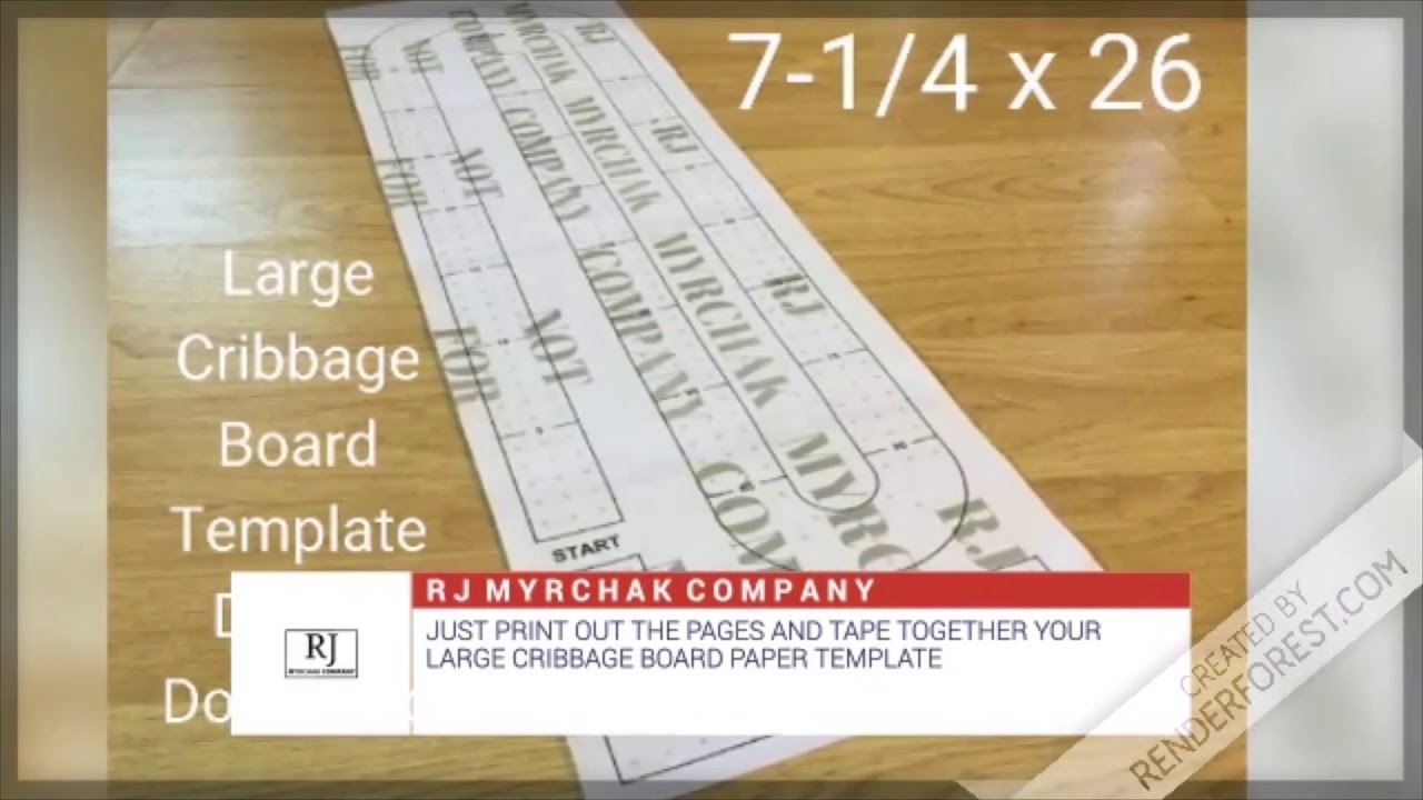 Large Cribbage Board Paper Templates