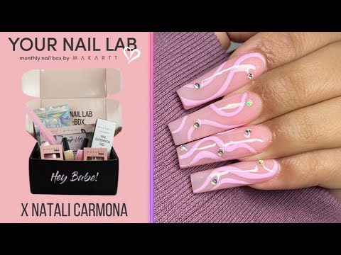 Pink Swirls Acrylic Nails | Your Nail Lab January Box