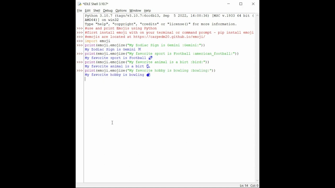 Use and print Emojis using Python.
