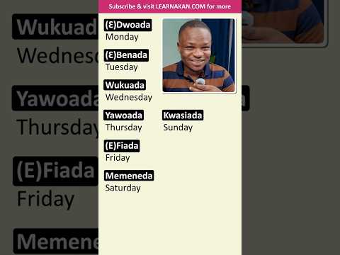 Days of the Week in Twi #akan #twi #learntwi #learnakan