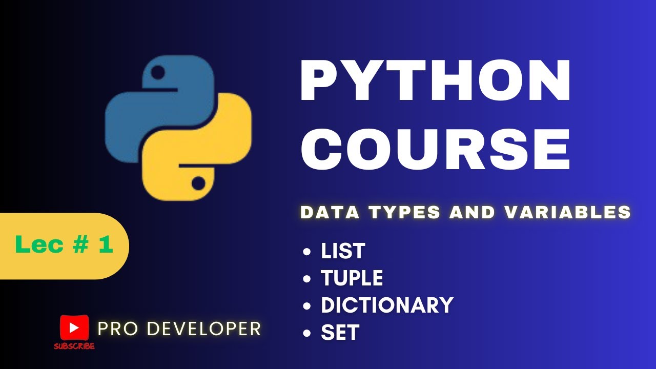 Python basics | data types and variable in python | Pro Developer