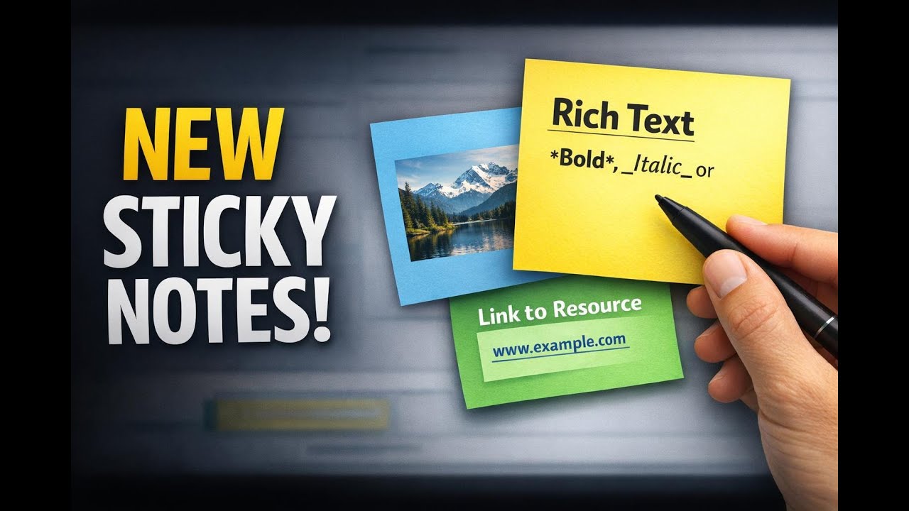 Workflow Sticky Notes Upgraded: Rich Text, Images, Links
