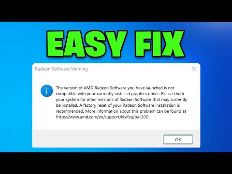 The Version of AMD Radeon Software You Have Launched is not compatible with the graphic FIX