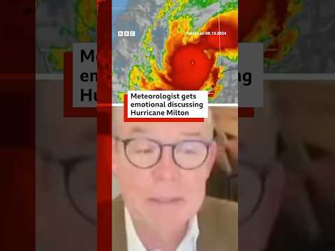 Meteorologist gets emotional giving Hurricane Milton update. #Florida #BBCNews