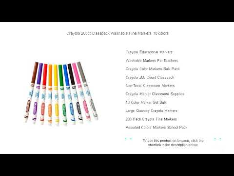Crayola 200ct Classpack Washable Fine Markers 10 colors