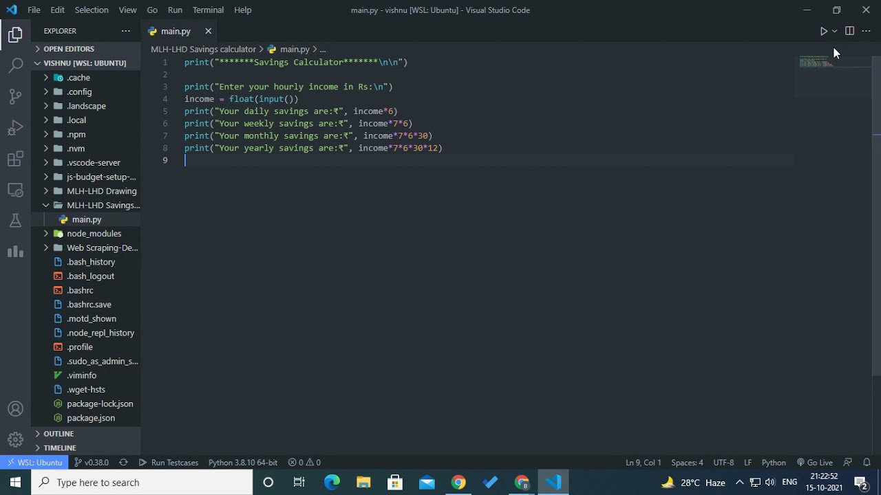 python savings calculator