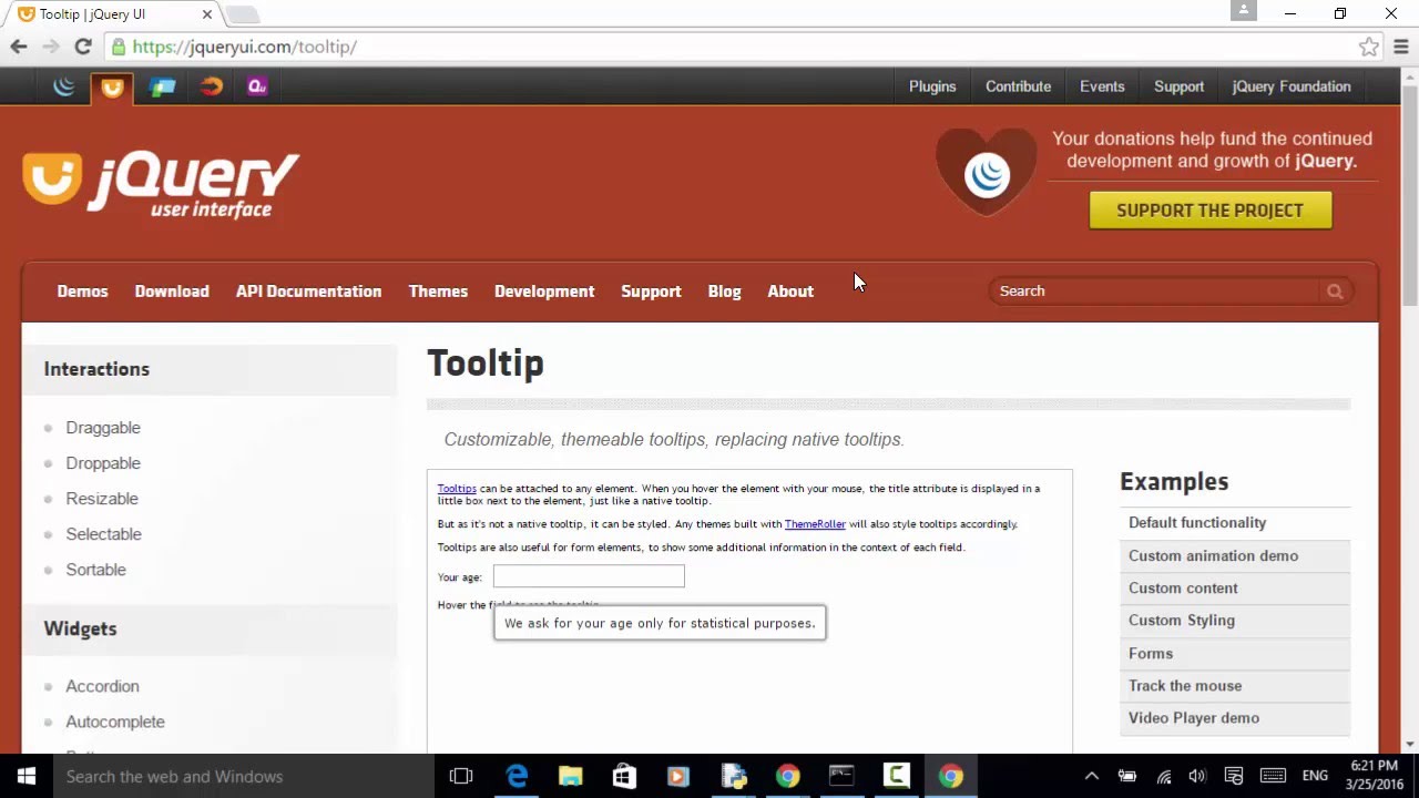 Selenium Python Webdriver Tutorial - jQuery UI Tooltip