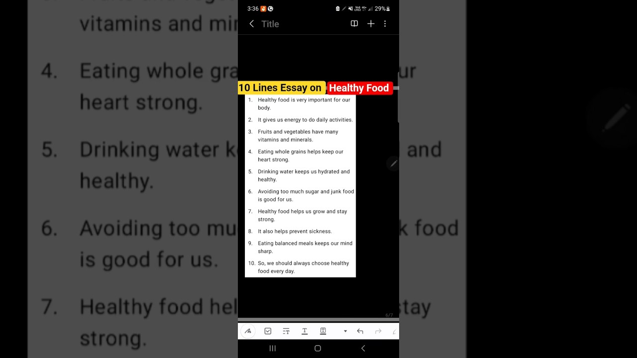 10 Lines Essay on Healthy Food