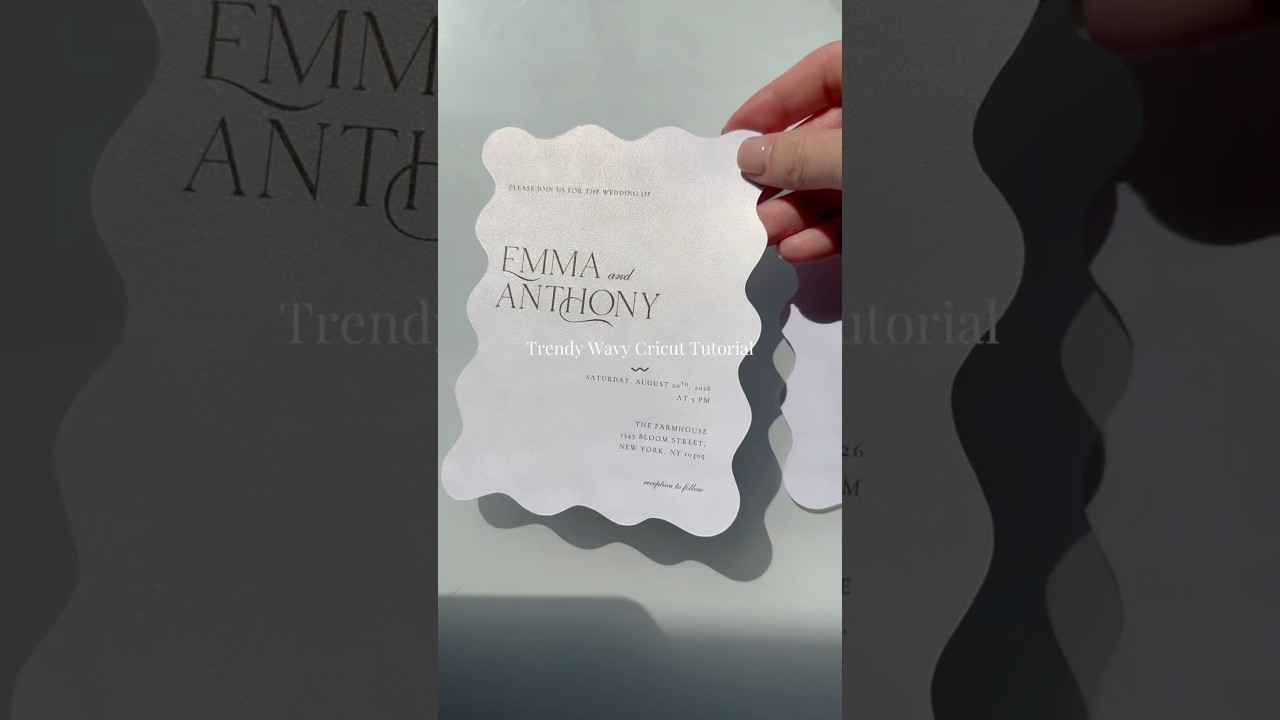 Wavy Cricut Cutting Tutorial #cricut #cricuttutorials #diyinvitation #diyinvites #diywedding #diy