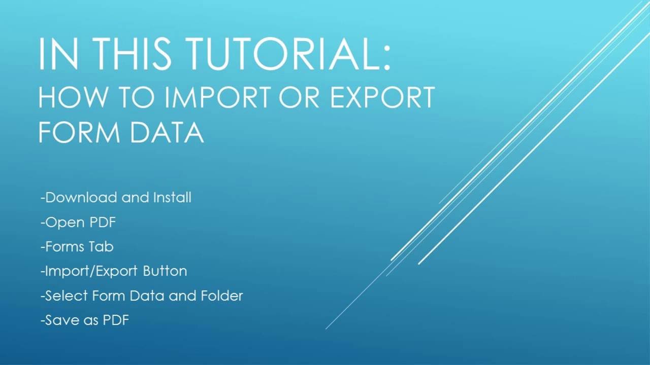How to Import or Export PDF Form Data
