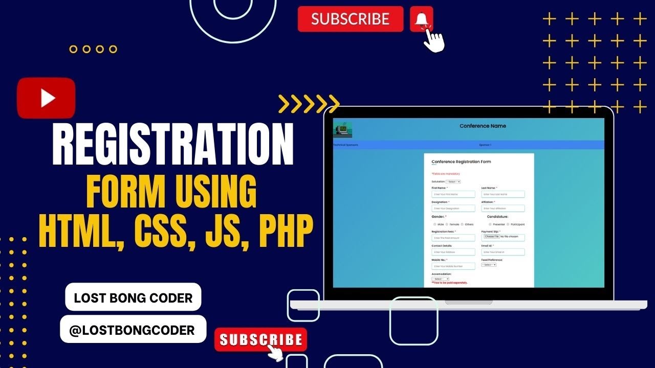 CREATE A PROFESSIONAL REGISTRATION FORM WITH HTML, CSS, JS, AND PHP - PART 1 | STEP-BY-STEP TUTORIAL