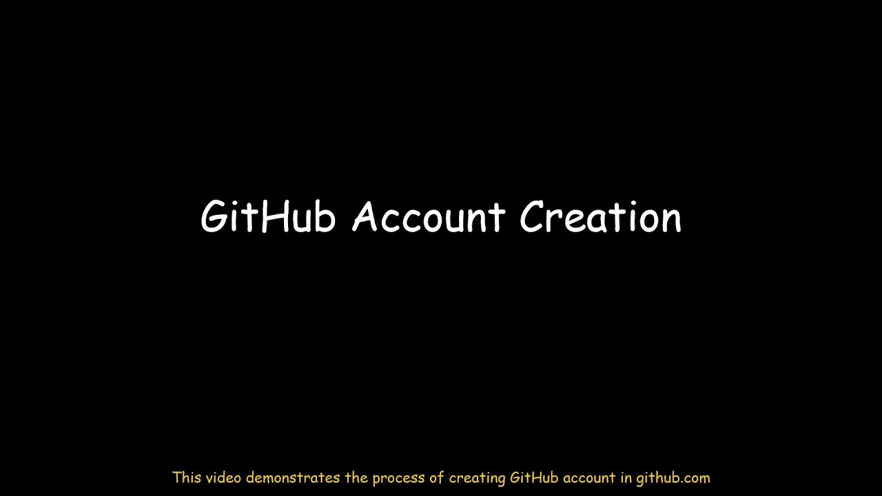 GitHub Account Creation