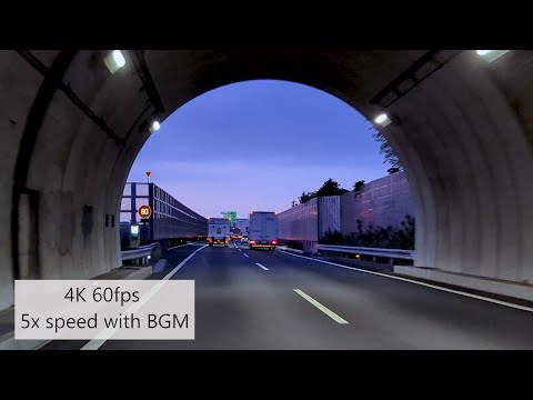 AM 4:52,Tokyo to Yokohama, Night View, Metropolitan Expressway (part3)[4K/,5x speed, with BGM]