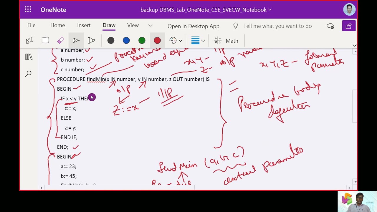 14.  DBMS Lab.  Experiment 7.  PROCEDURES in PL SQL