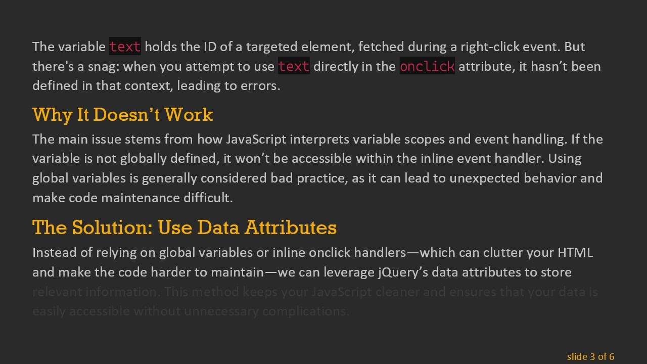 How to Pass Variables in JavaScript Functions with jQuery: Avoid Common Pitfalls