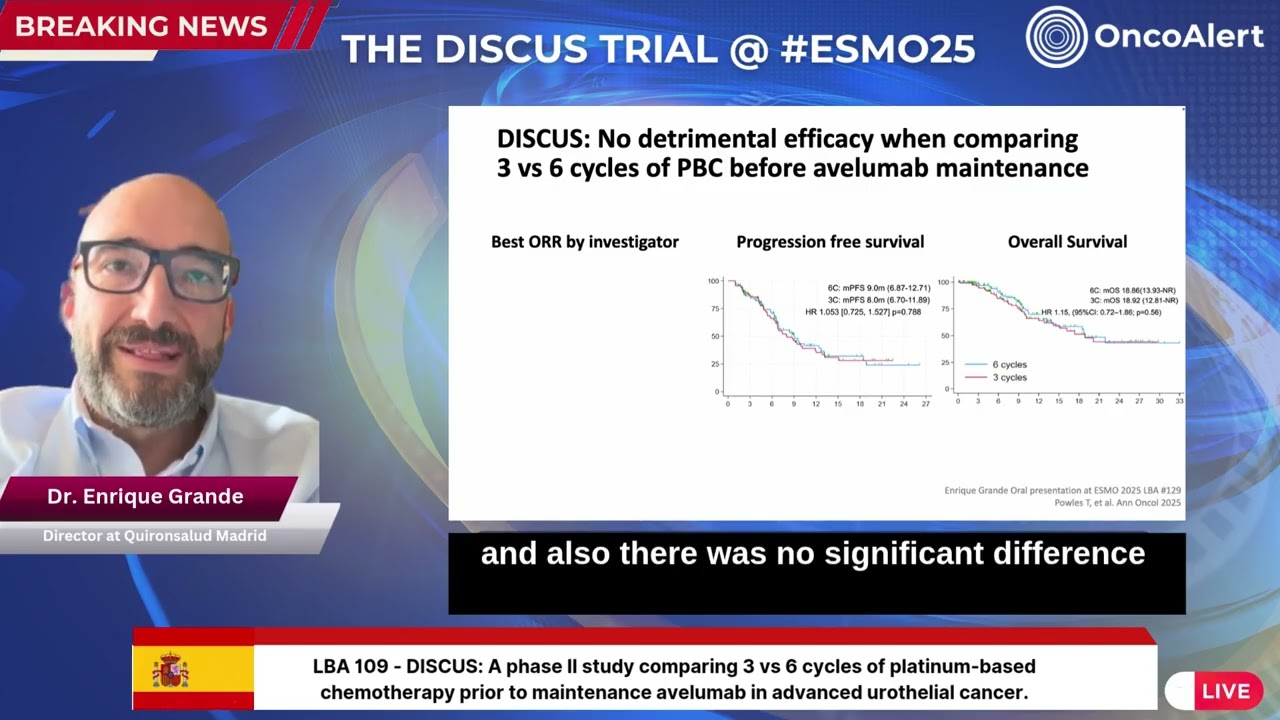 DISCUS in Bladder Cancer Presented by Dr. Enrique Grande at ESMO 2025