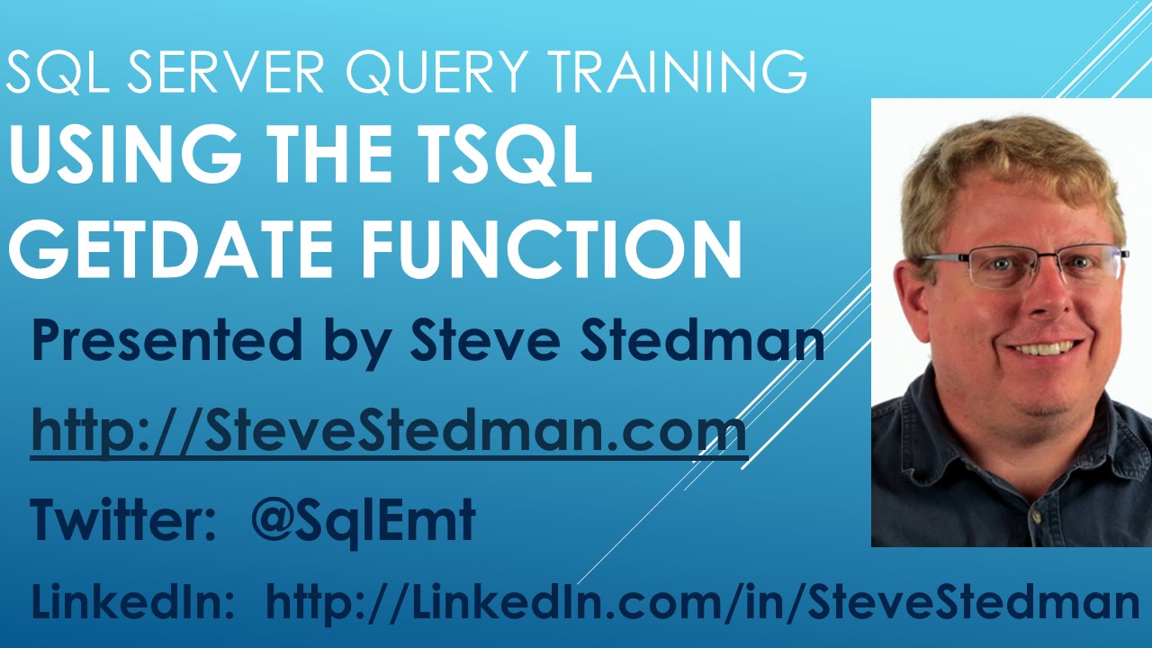 Using the TSQL GetDate Function