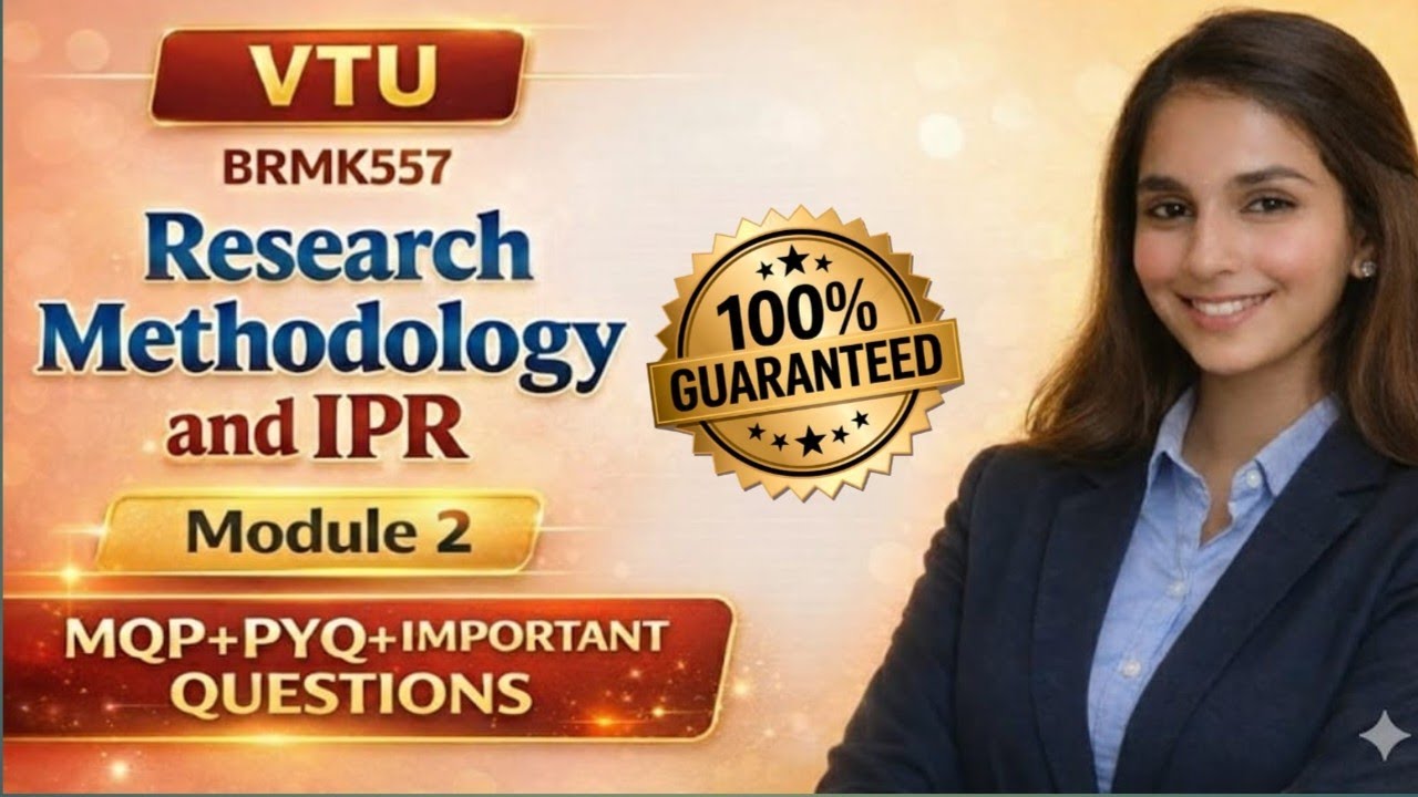 Research Methodology and IPR | BRMK557| Module-2|Important questions|VTU|edu yodha rmi vtu|MQP|PYQ