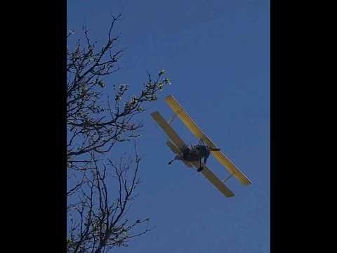 Crop Duster Buzzes the Treetops in Southeast Colorado as it applies pesticides