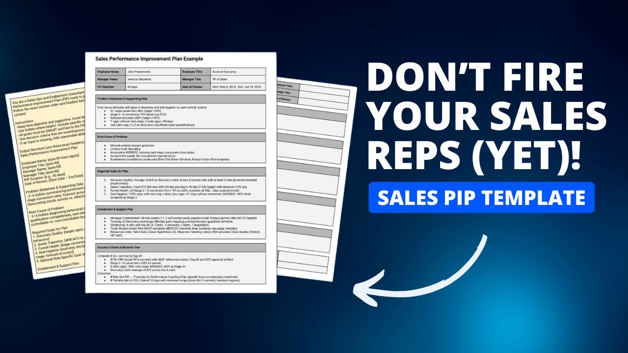 Sales PIP Template for Google Docs