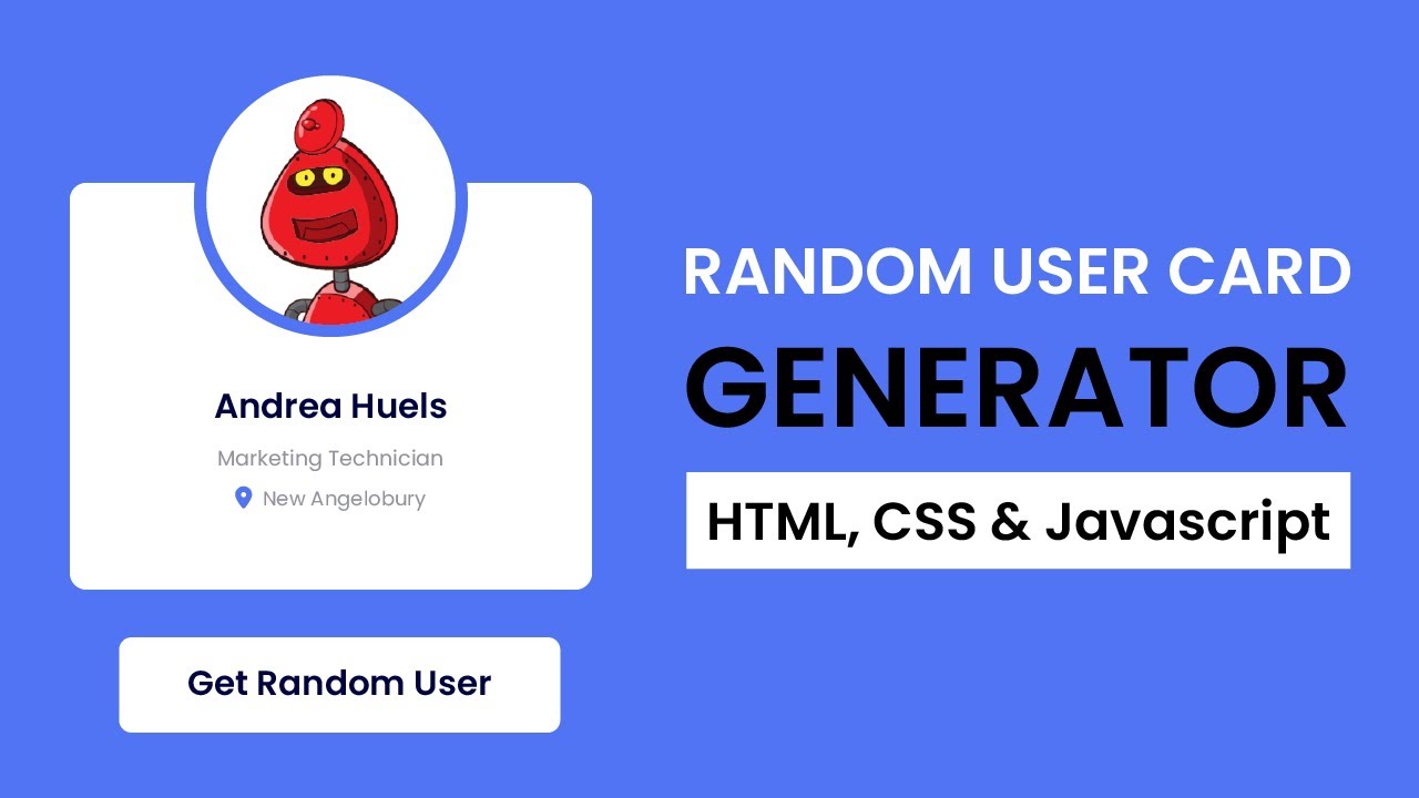 Random User Card Generator | Javascript Project With Source Code