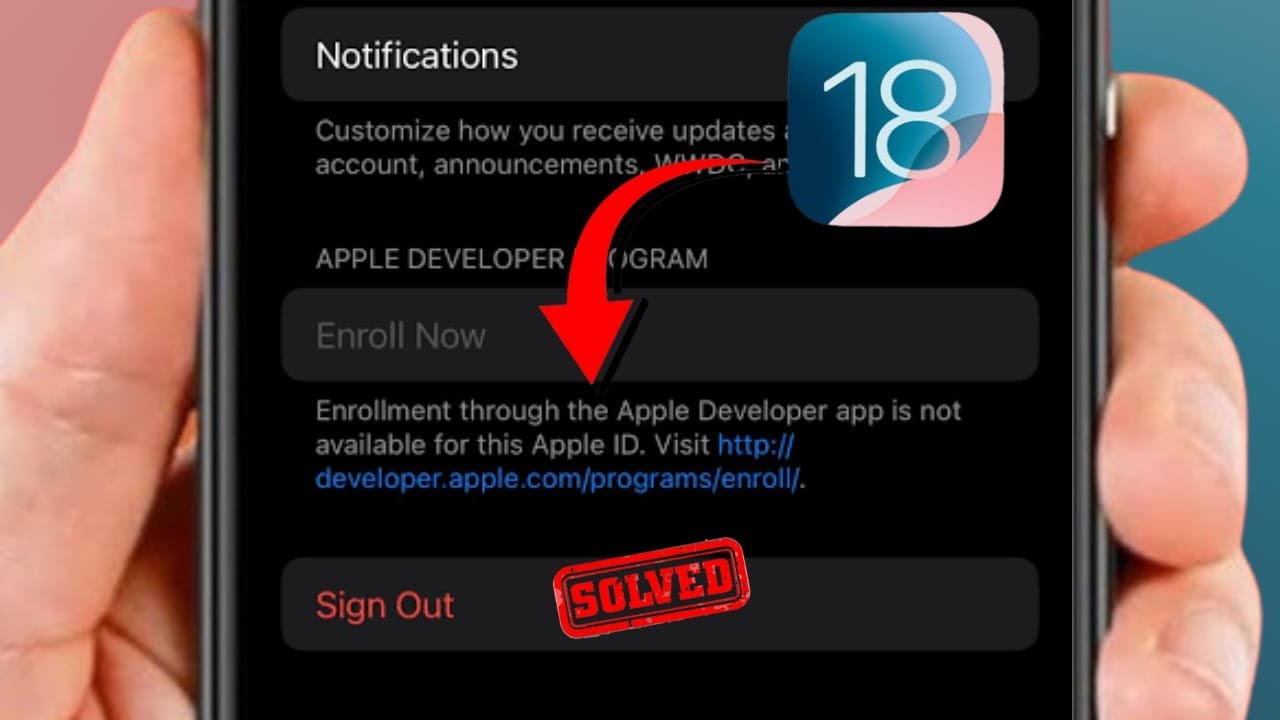 Enrollment Through the Apple Developer App is not Available for this Apple ID / Fixed