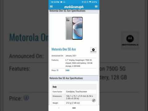 Motorola One 5G Ace Specs
