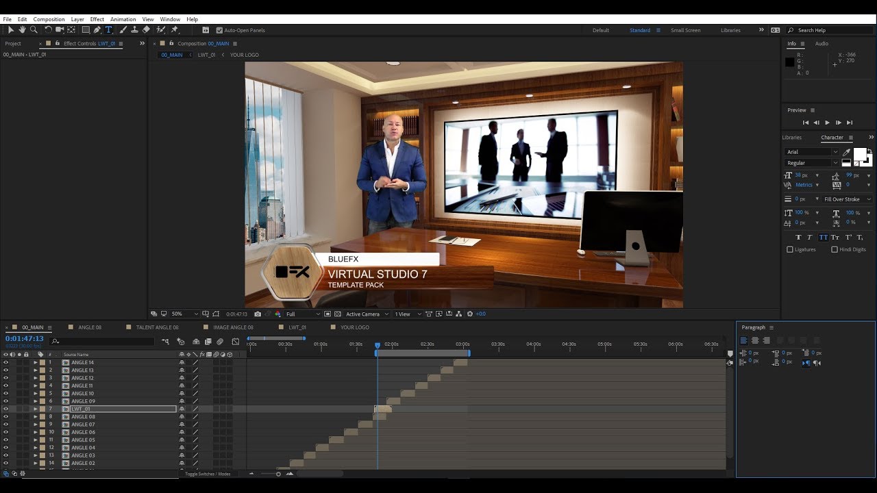 After Effects Template Virtual Studio 7 Tutorial | Bluefx