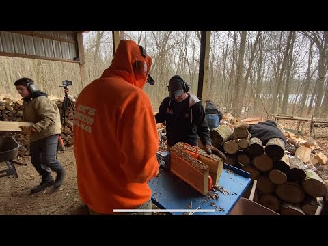 Hard Working Man Visits Joes Premium Firewood Videos! Splitting & stacking test Eastonmade Ultra #21